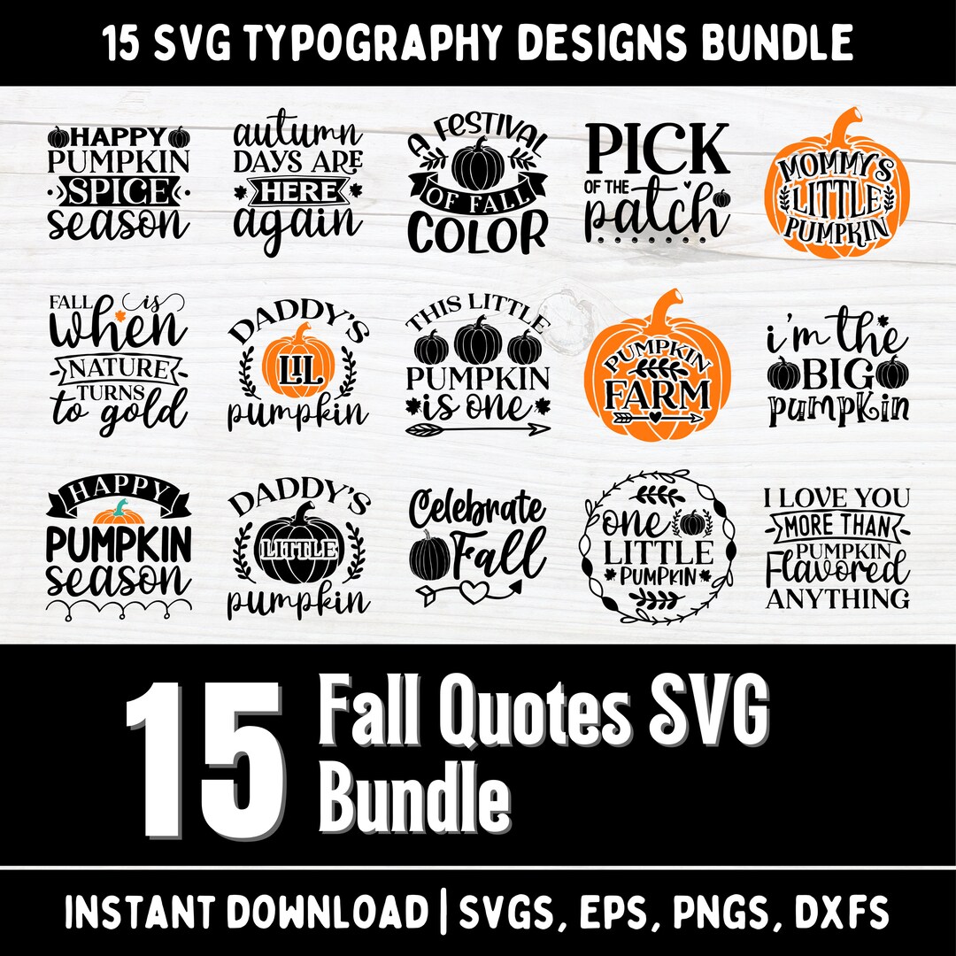 Fall Quotes SVG Bundle, Fall Mega Bundle, Fall Svg Files, Fall Svg ...