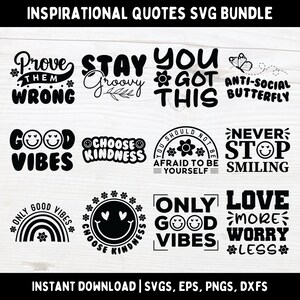 Inspirational Quotes SVG Bundle, Inspirational Quotes, Motivational Svg ...
