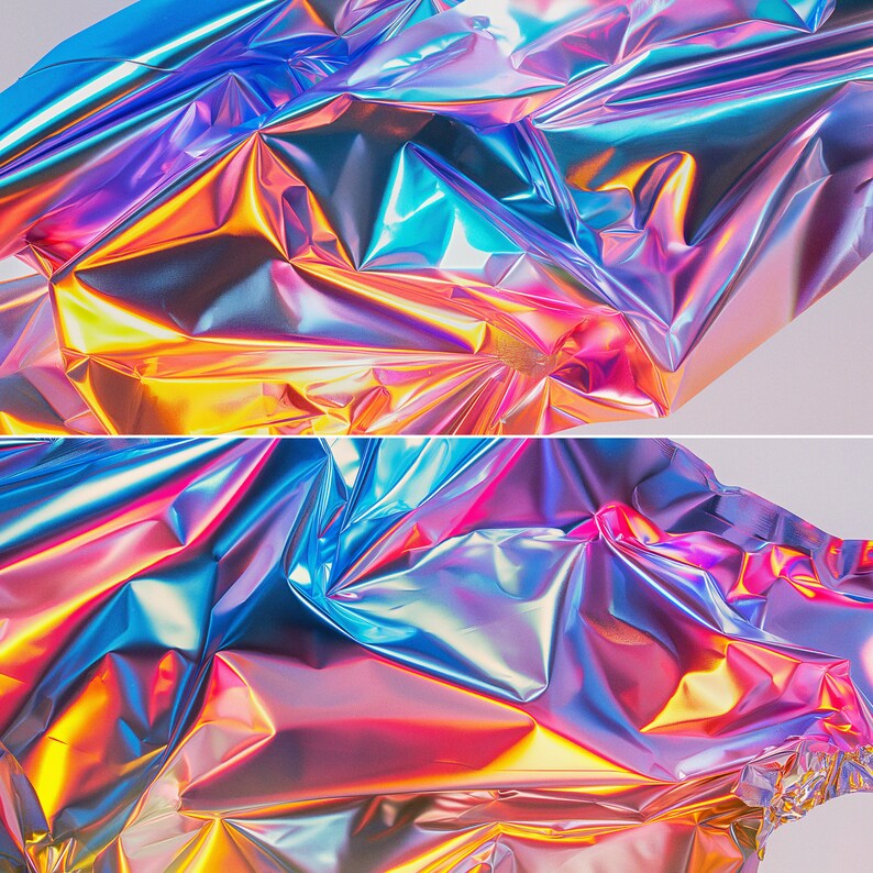 Rainbow Crumpled Foil Backgrounds, Scrapbook Paper, Seamless Pattern ...