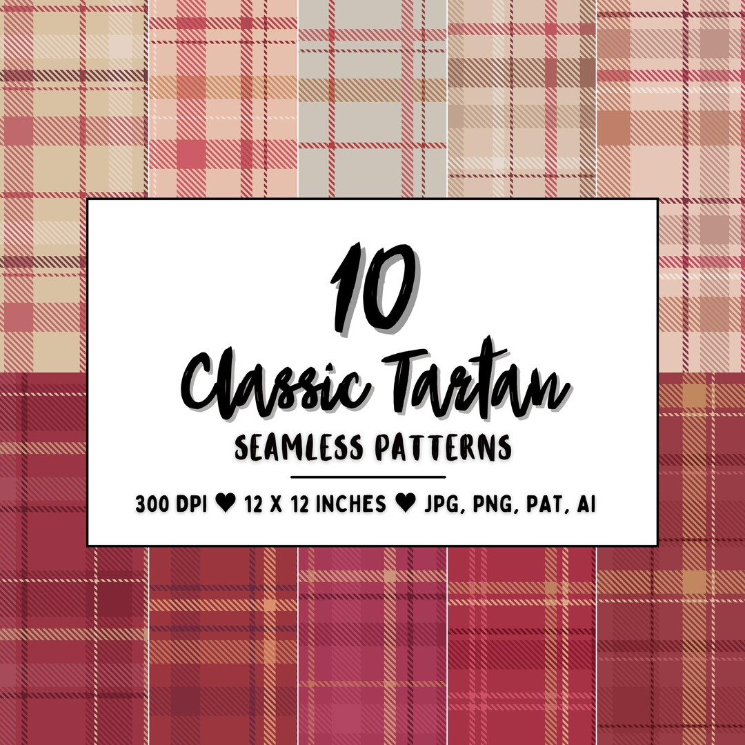 Seamless Classic Tartan Patterns, Seamless Pattern, Digital Tartan ...