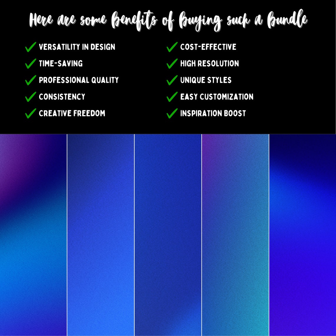 Blue Grainy Gradient Abstract Pack, Blue Gradient, Grainy Texture ...