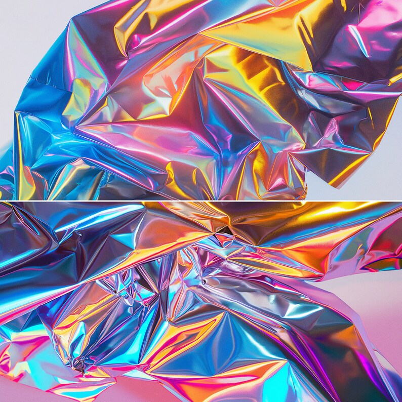 Rainbow Crumpled Foil Backgrounds, Scrapbook Paper, Seamless Pattern ...