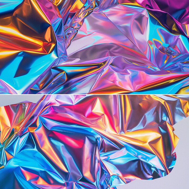 Rainbow Crumpled Foil Backgrounds, Scrapbook Paper, Seamless Pattern ...