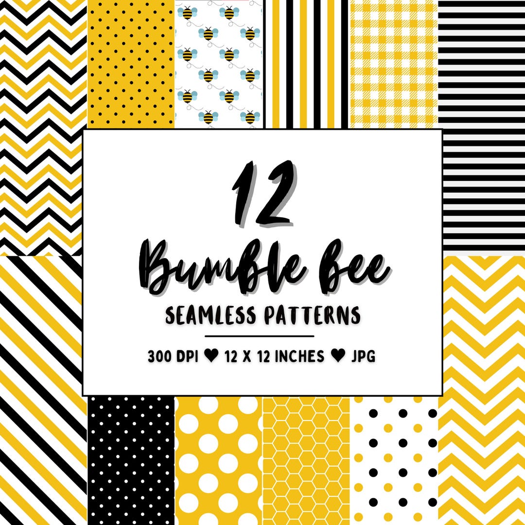 Bumble Bee Digital Papers, Craft Paper, Scrapbook Paper, Printable ...