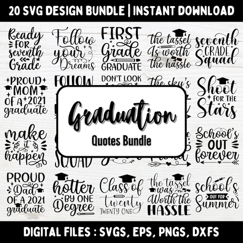 Graduation Quotes SVG Bundle, Cut Files for Cricut, Graduation Svg ...