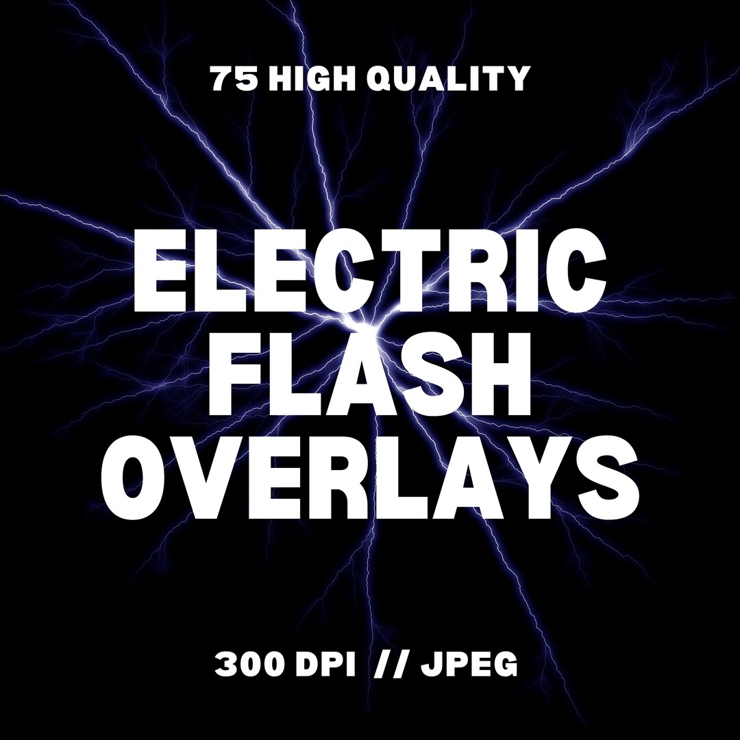 Electric Flash Overlays, Digital Backdrops, Backgrounds, Editing ...