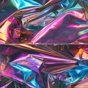 Rainbow Crumpled Foil Backgrounds, Scrapbook Paper, Seamless Pattern ...