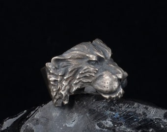 Stunning Sterling Silver Animal Ring Lioness Female Lion Head - Etsy