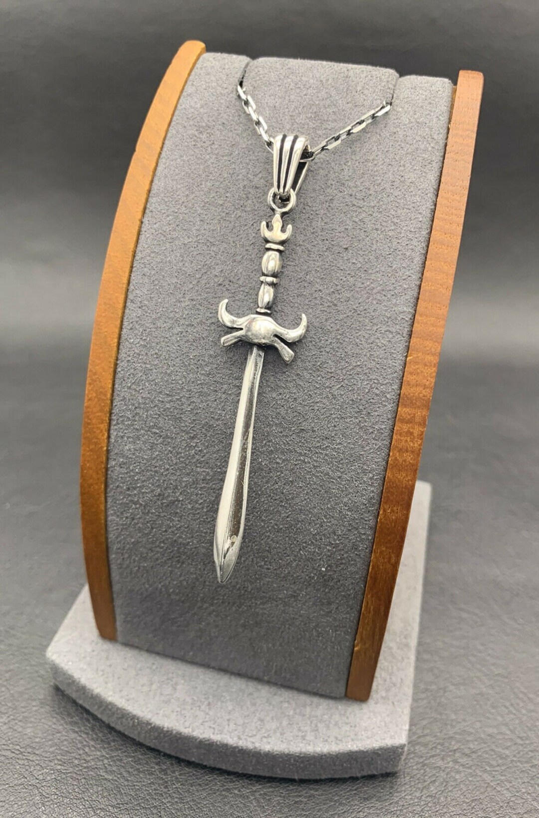 925 Sterling Silver Sword Pendant & Chain. Solid Silver Sword Pendant ...