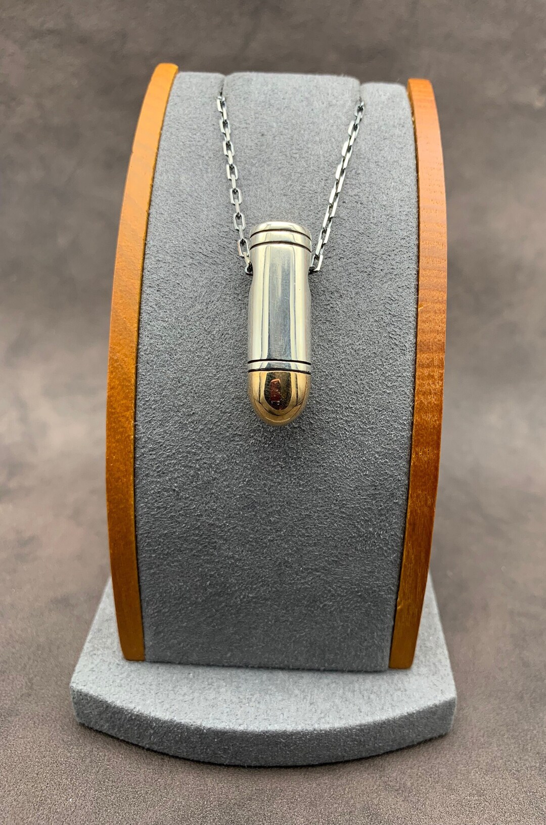 925 Sterling Silver Bullet Pendant and Chain. Handmade in Turkey ...