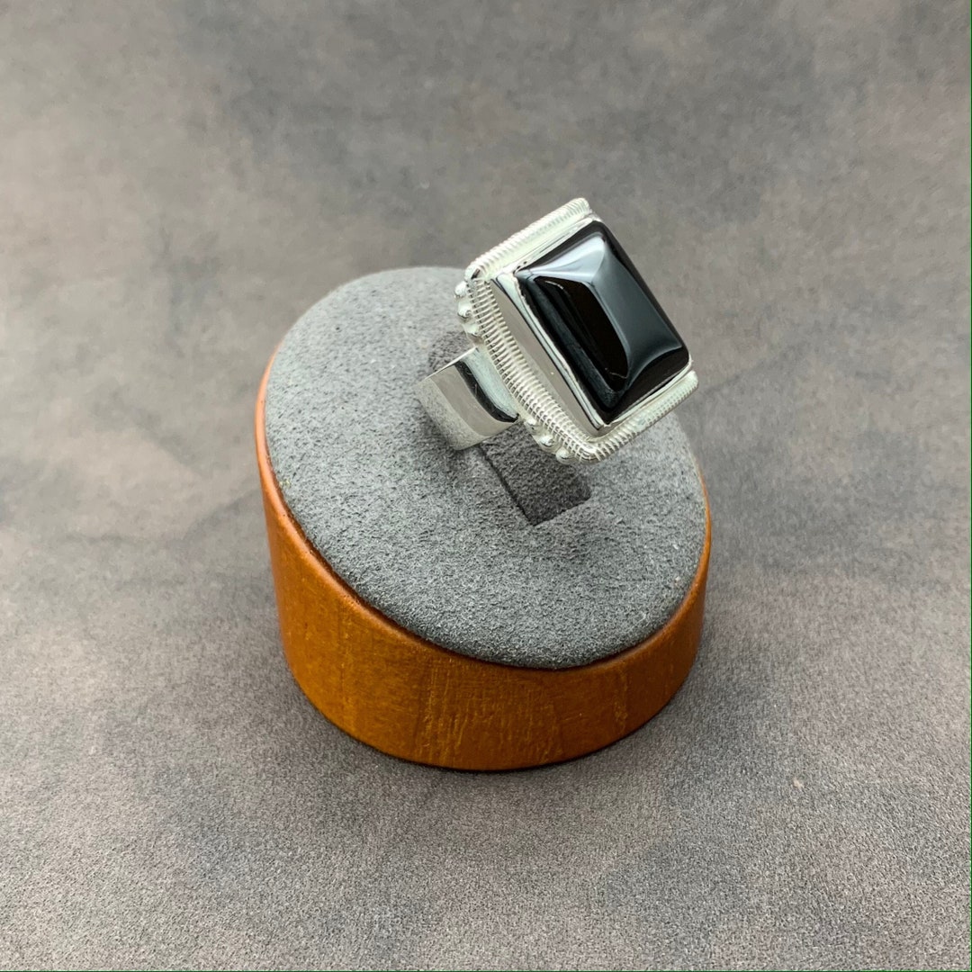 925 Sterling Silver Lucifer Morningstar Ring. Black Onyx Stone. Solid ...