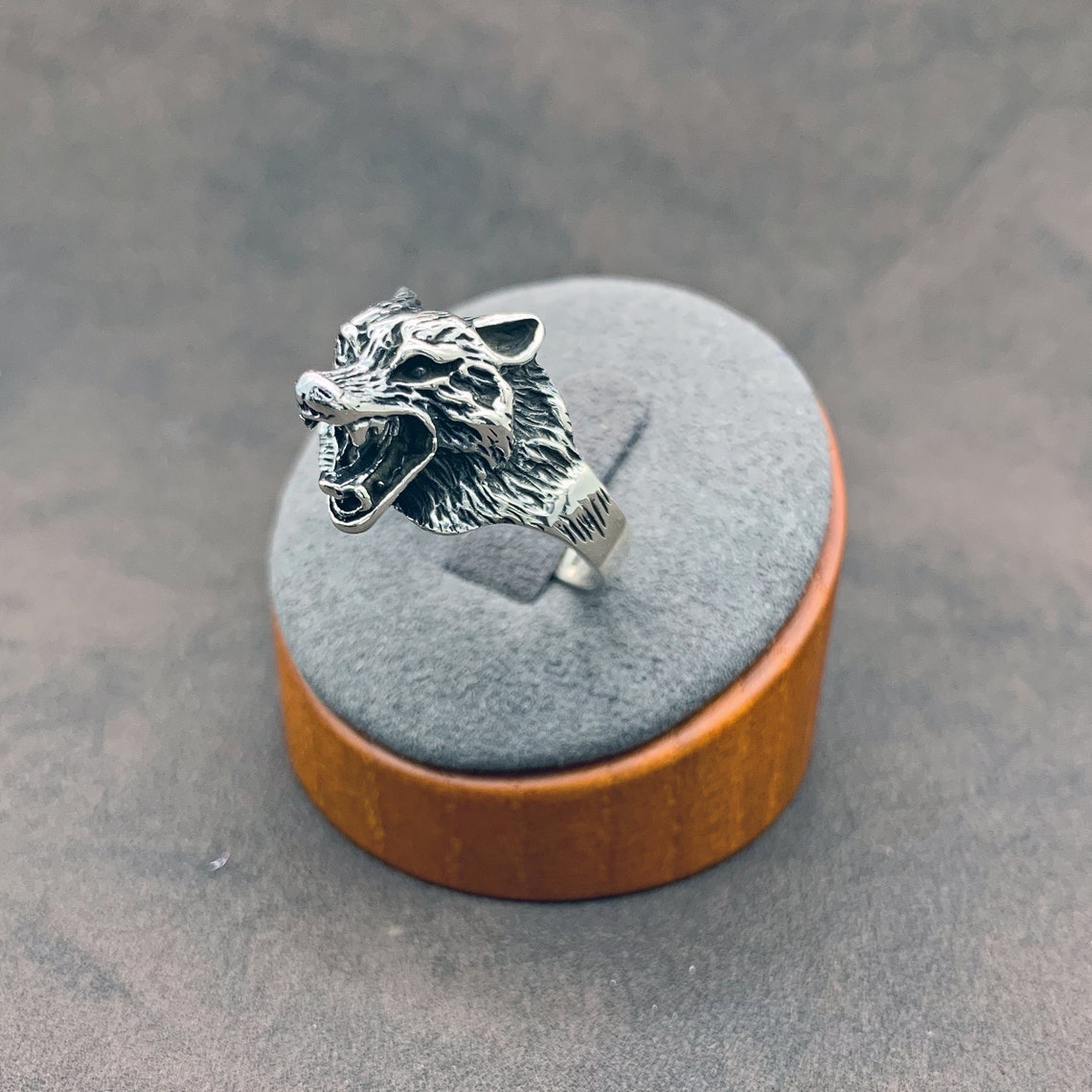 925 Sterling Silver 3D Wolf Head Men's Ring. A - Etsy