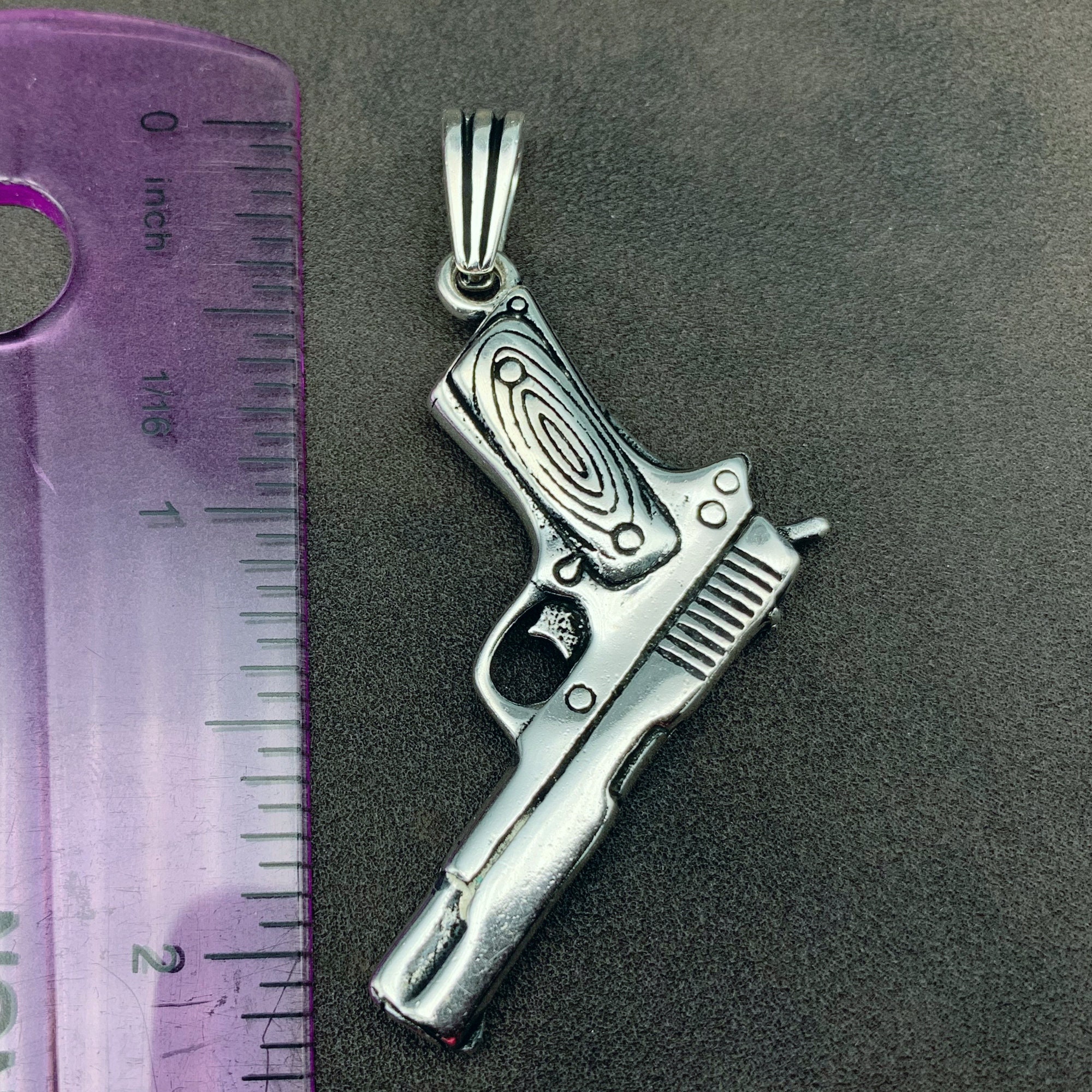 925 Sterling Silver Glock Pistol Pendant Necklace No Stone | Etsy