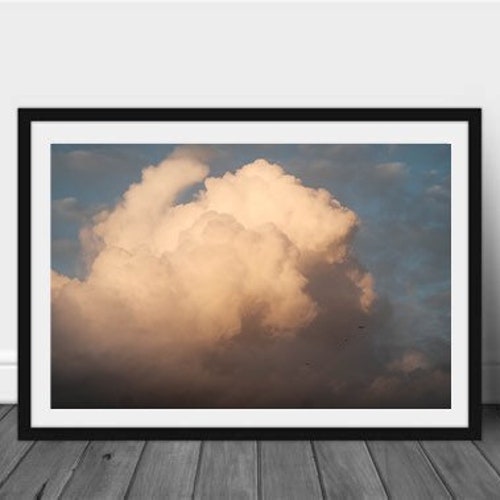 Navy Blue Cloud Painting Galaxy Watercolor Dark Blue Wall | Etsy