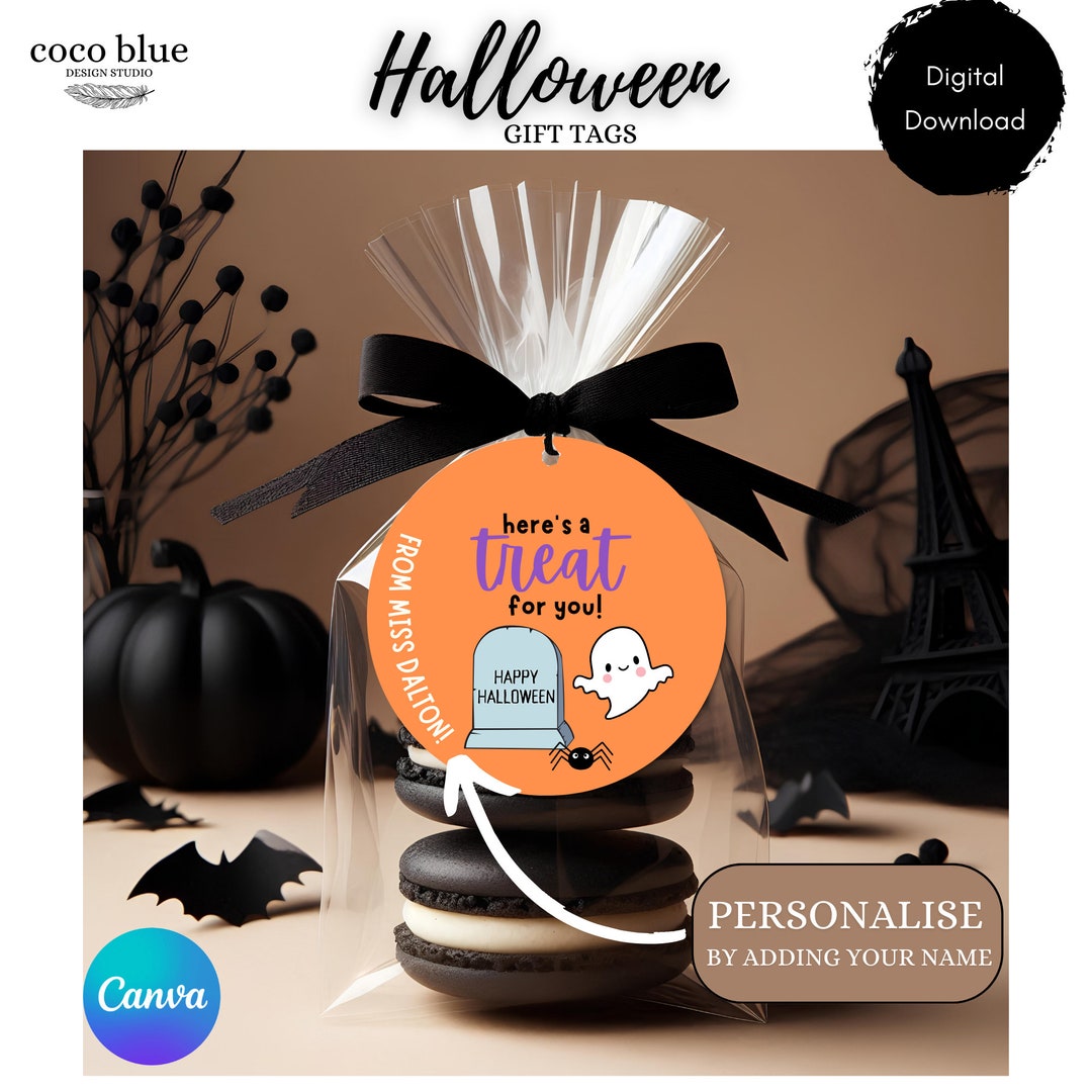 Printable Halloween Gift Tags, Editable Halloween Gift Tag ...