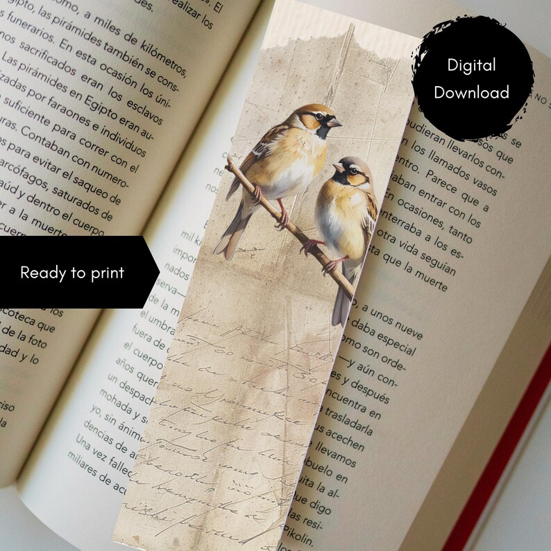 Vintage Birds Printable Bookmarks, Set of 4, Digital Download (PDF) - Etsy