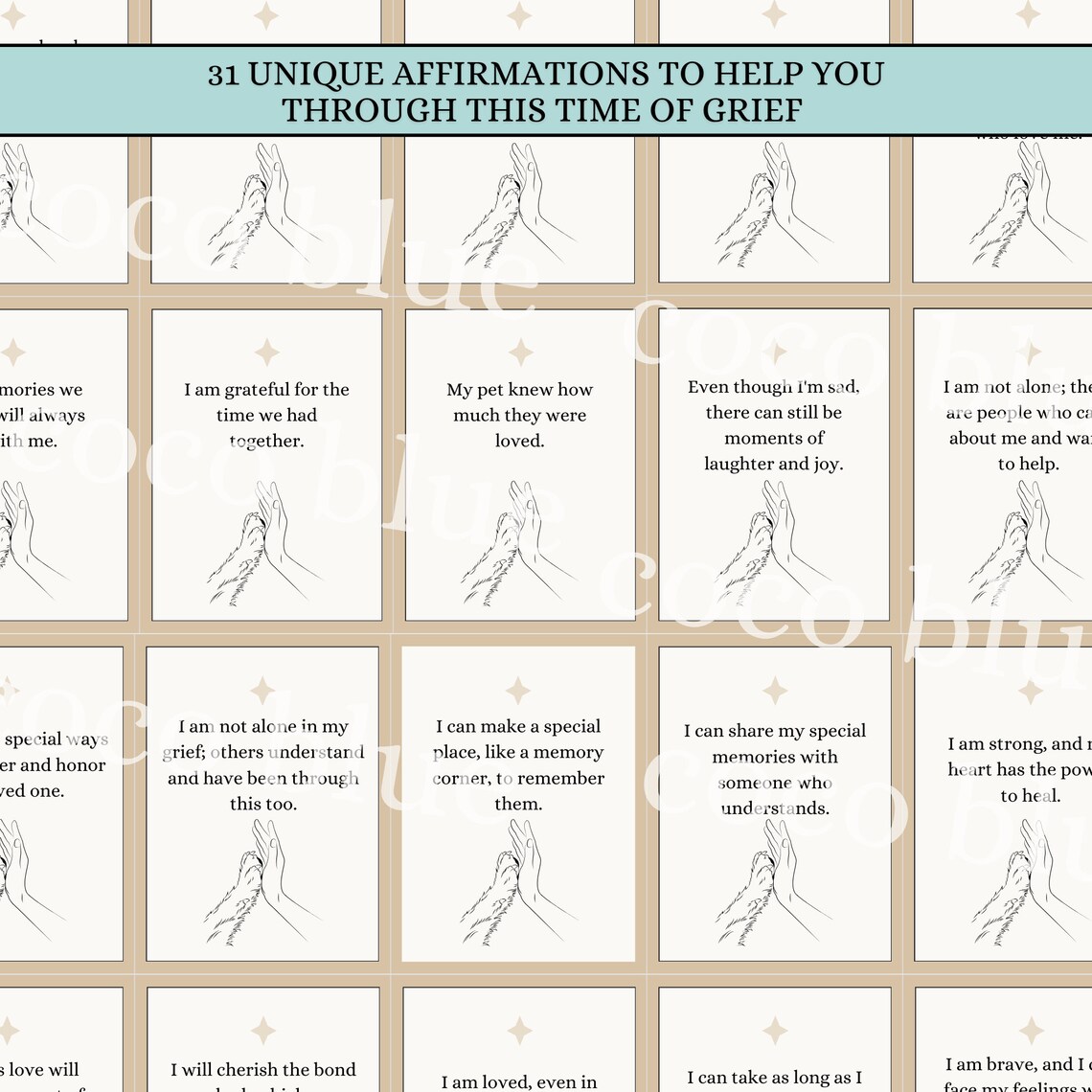 Grief Affirmation Cards Digital, Grief Affirmations, Digital ...