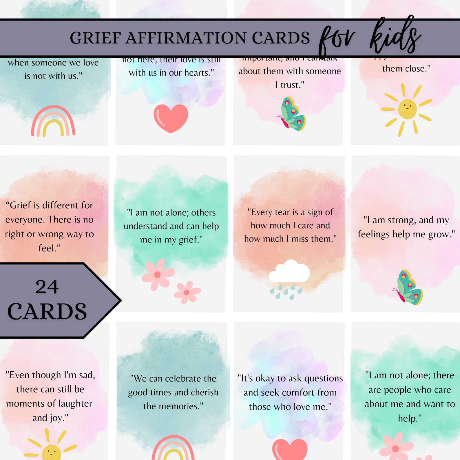 Grief Affirmation Cards Digital, Grief Affirmations, Digital ...
