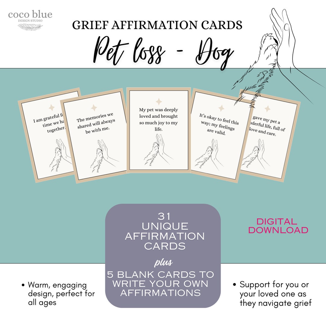 Grief Affirmation Cards Digital, Grief Affirmations, Digital ...