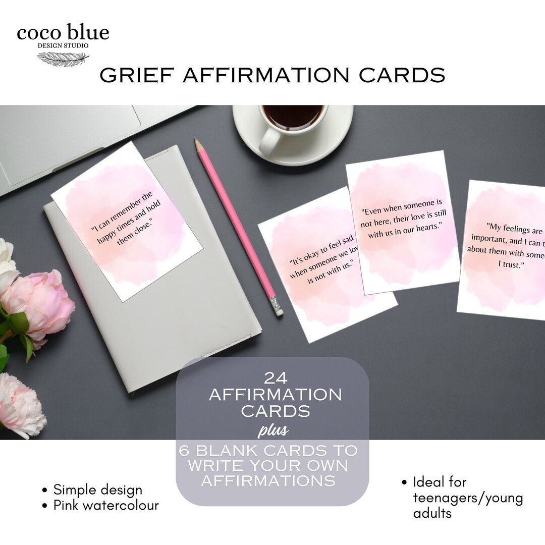 Grief Affirmation Cards Digital, Grief Affirmations, Digital ...
