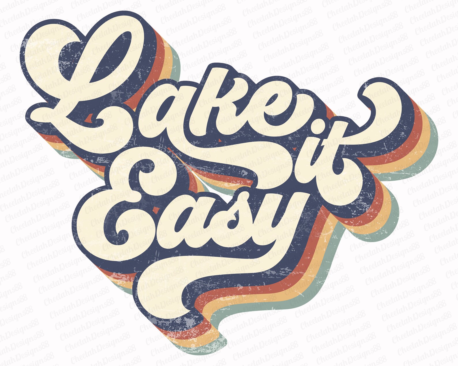 Lake It Easy Sublimation PNG Retro Sublimation Designs - Etsy