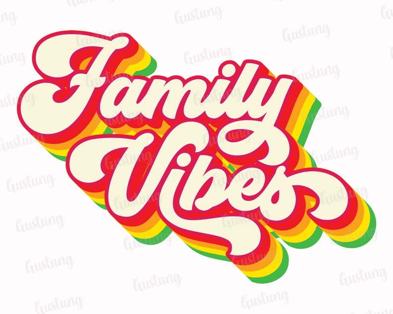 Family Vibes Sublimation PNG, Retro Sublimation Designs, Sublimate PNG ...