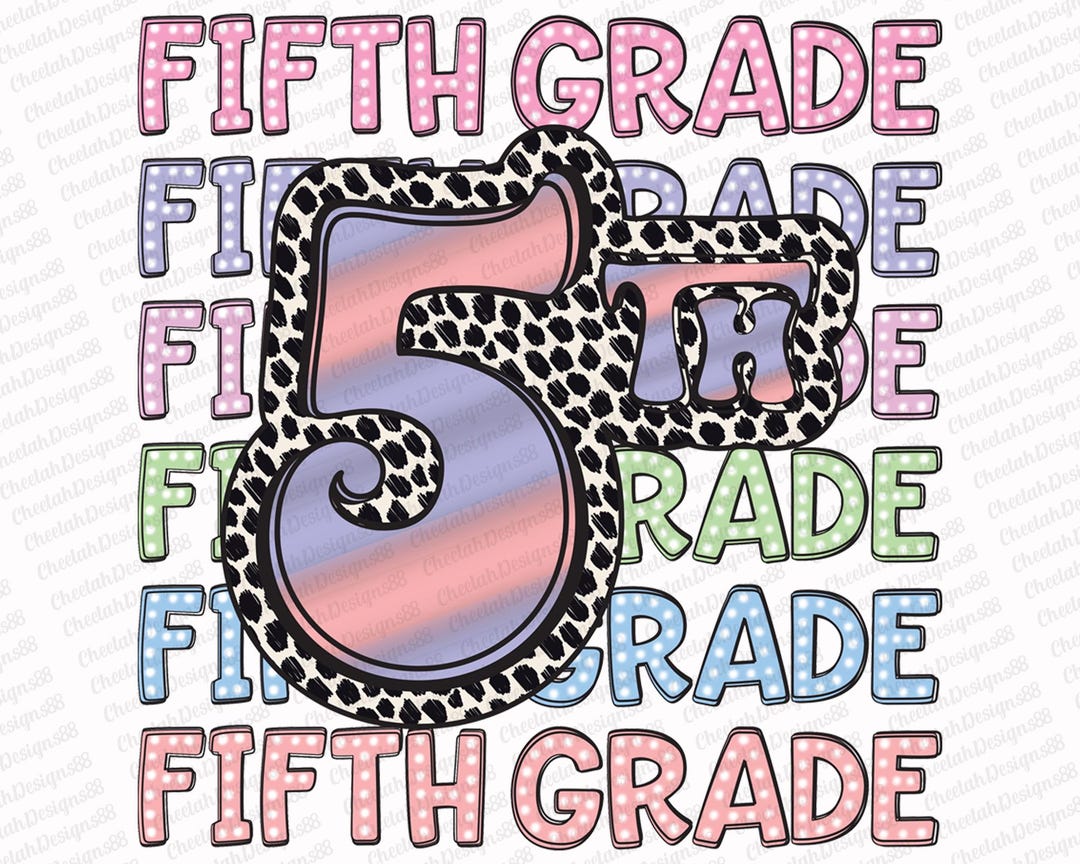 5th Grade Png, Fifth Grade Png, First Day of School, Back to School Png ...