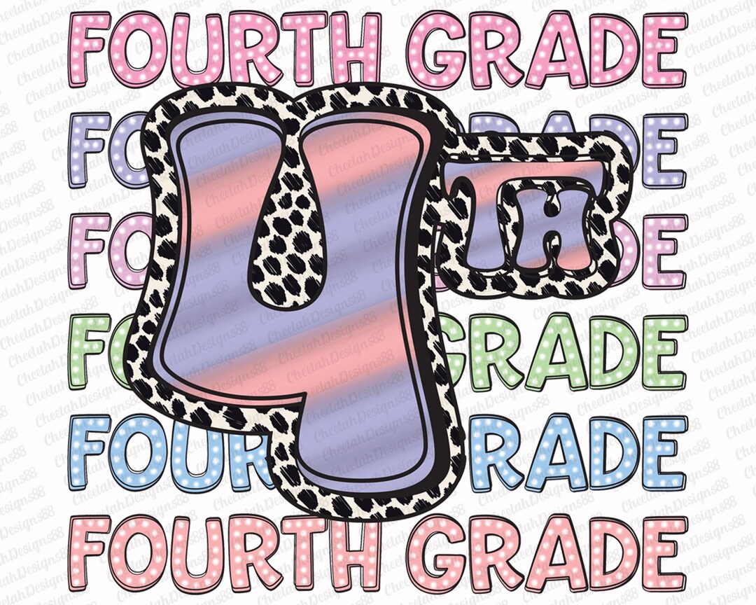 4th Grade Png, Fourth Grade Png, First Day of School, Back to School ...
