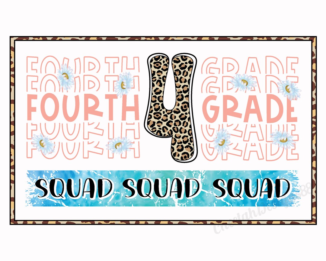 Fourth Grade Squad Png 4th Grade Png First Day of School - Etsy