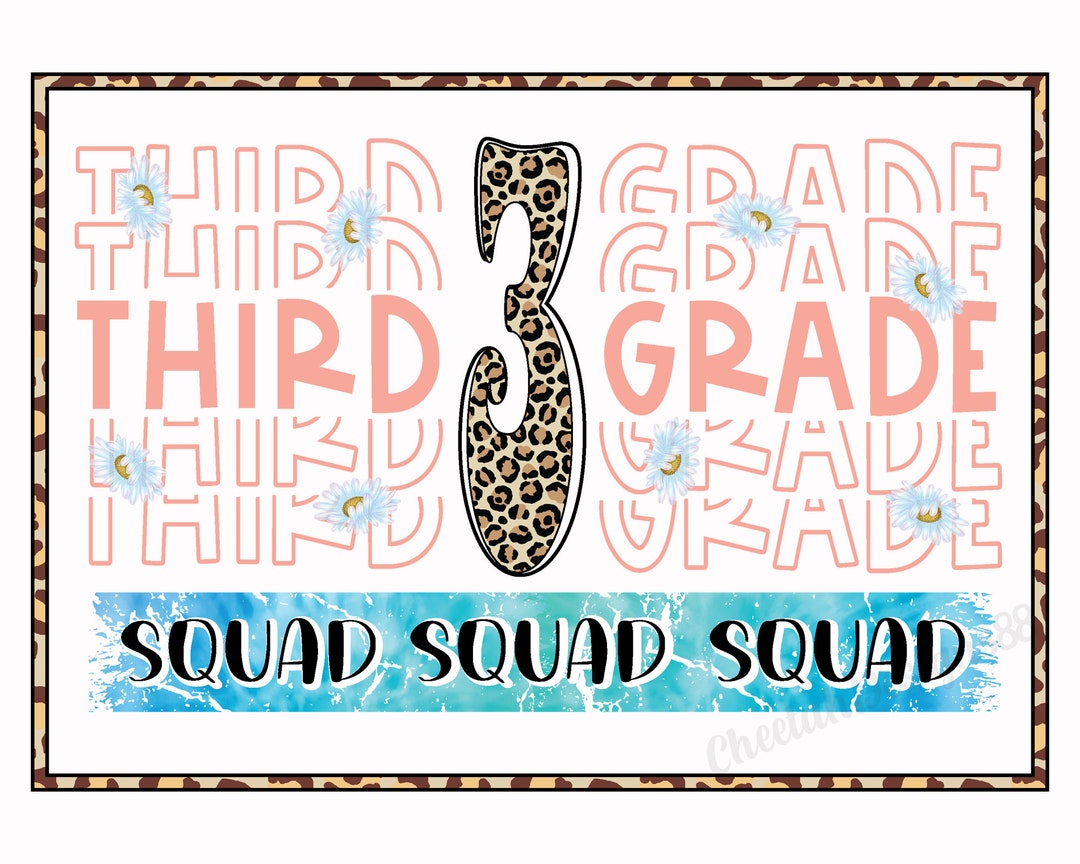 Third Grade Squad Png 3rd Grade Png First Day of School - Etsy