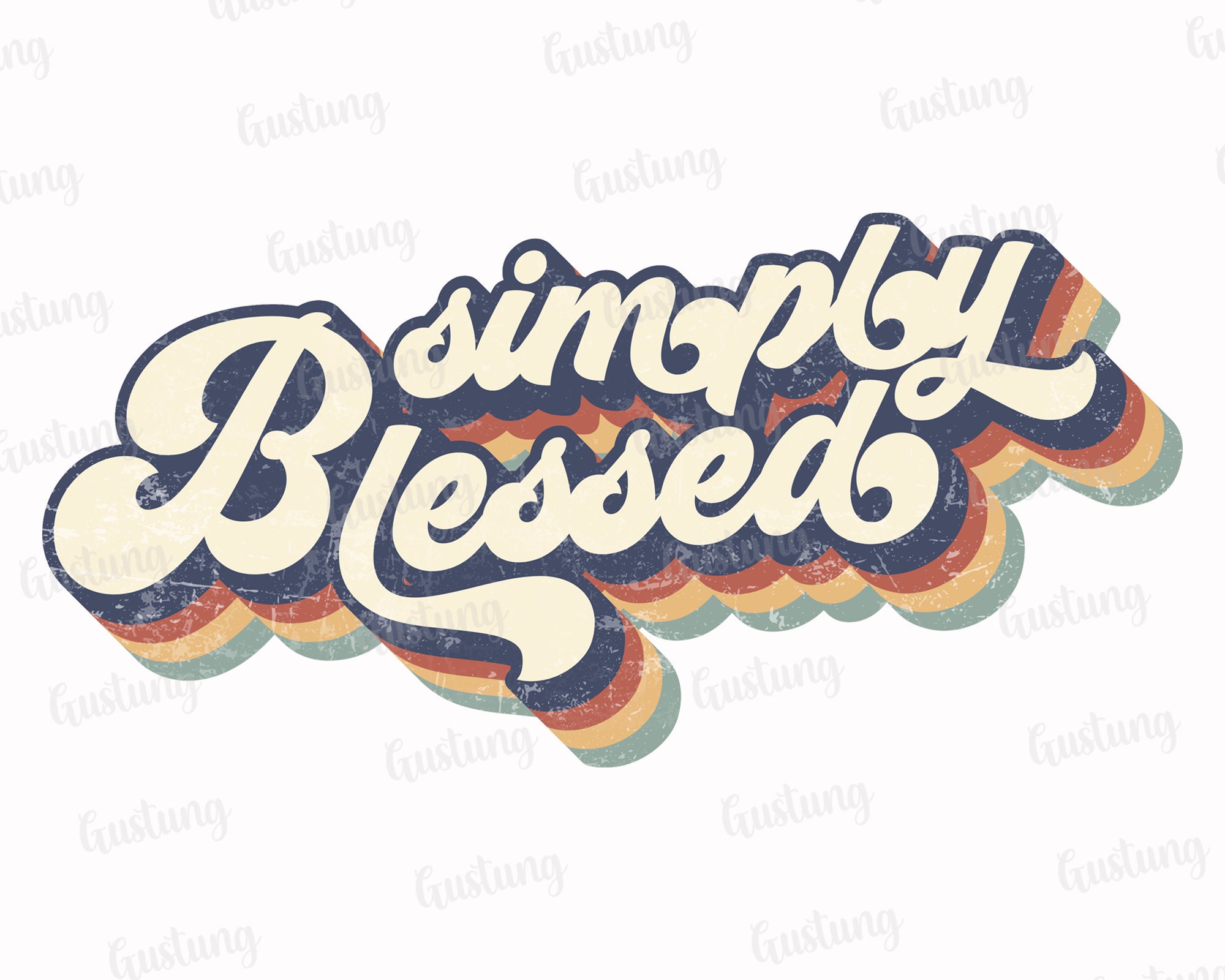 Simply Blessed Sublimation PNG Retro Sublimation Designs - Etsy