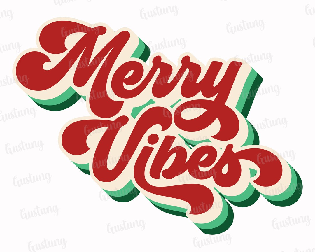 Merry Vibes PNG, Christmas Sublimation Designs Png, Retro Merry ...