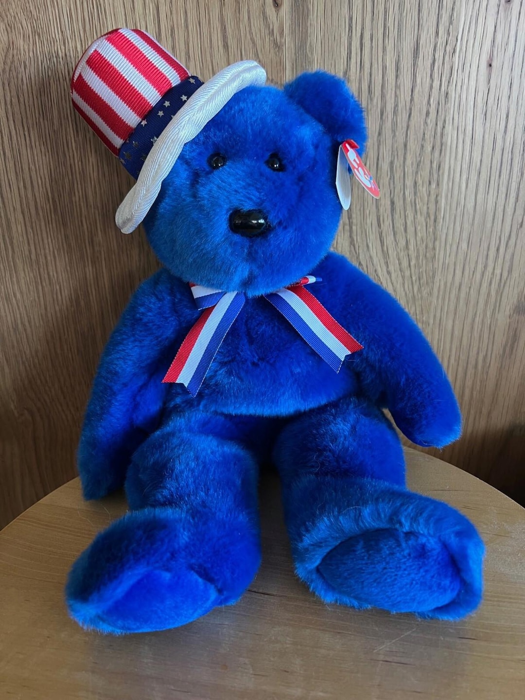 Ty Large Plush Beanie Buddy - Sam the Blue Bear Excellent Condition - Etsy