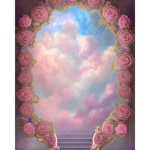 İn Loving Memory PNG, Pink Rose Heaven Gate Stairway Memorial ...