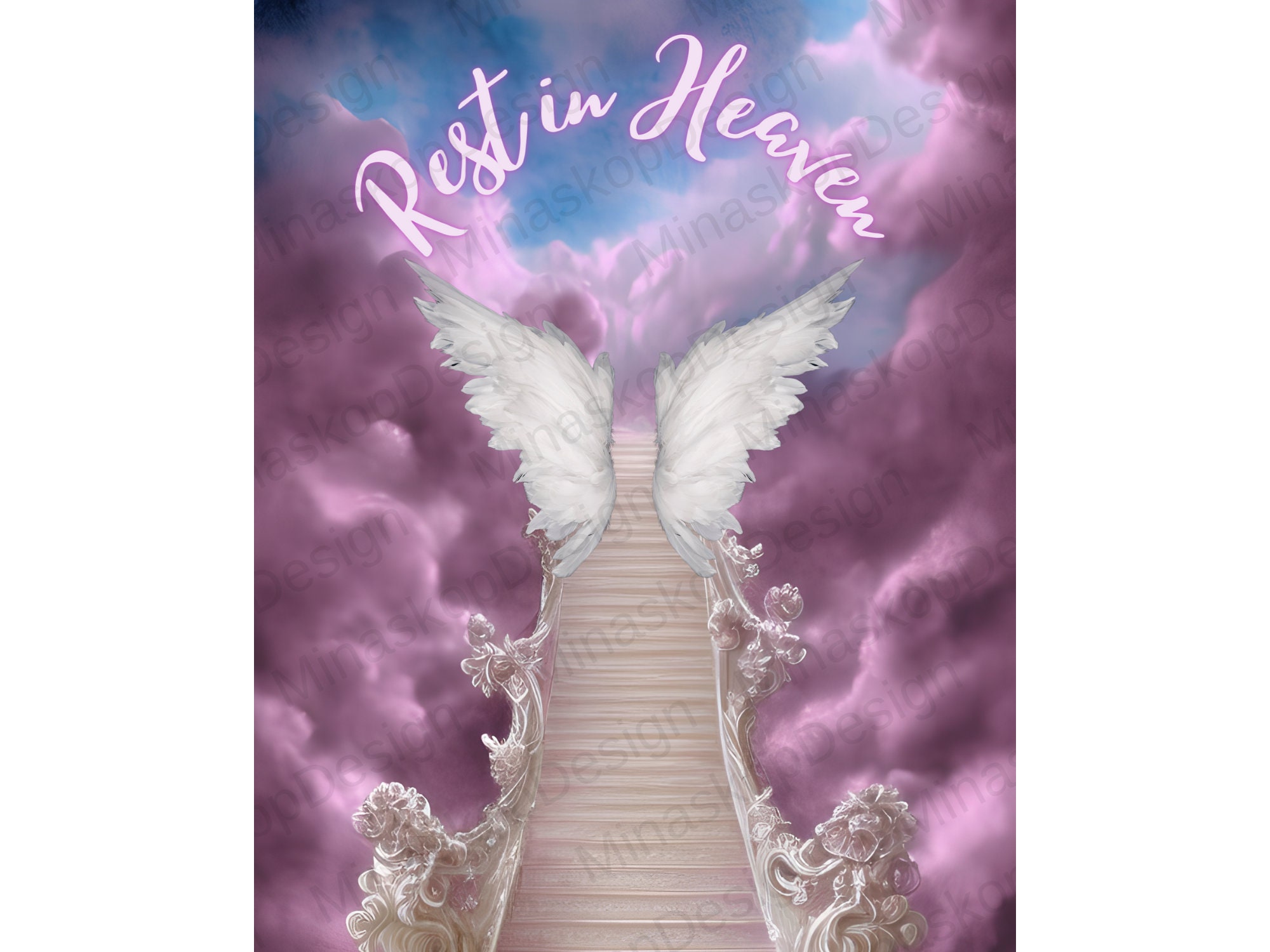 Lavender Purple Rest in Heaven Forever in Our Hearts Angel Wings PNG ...
