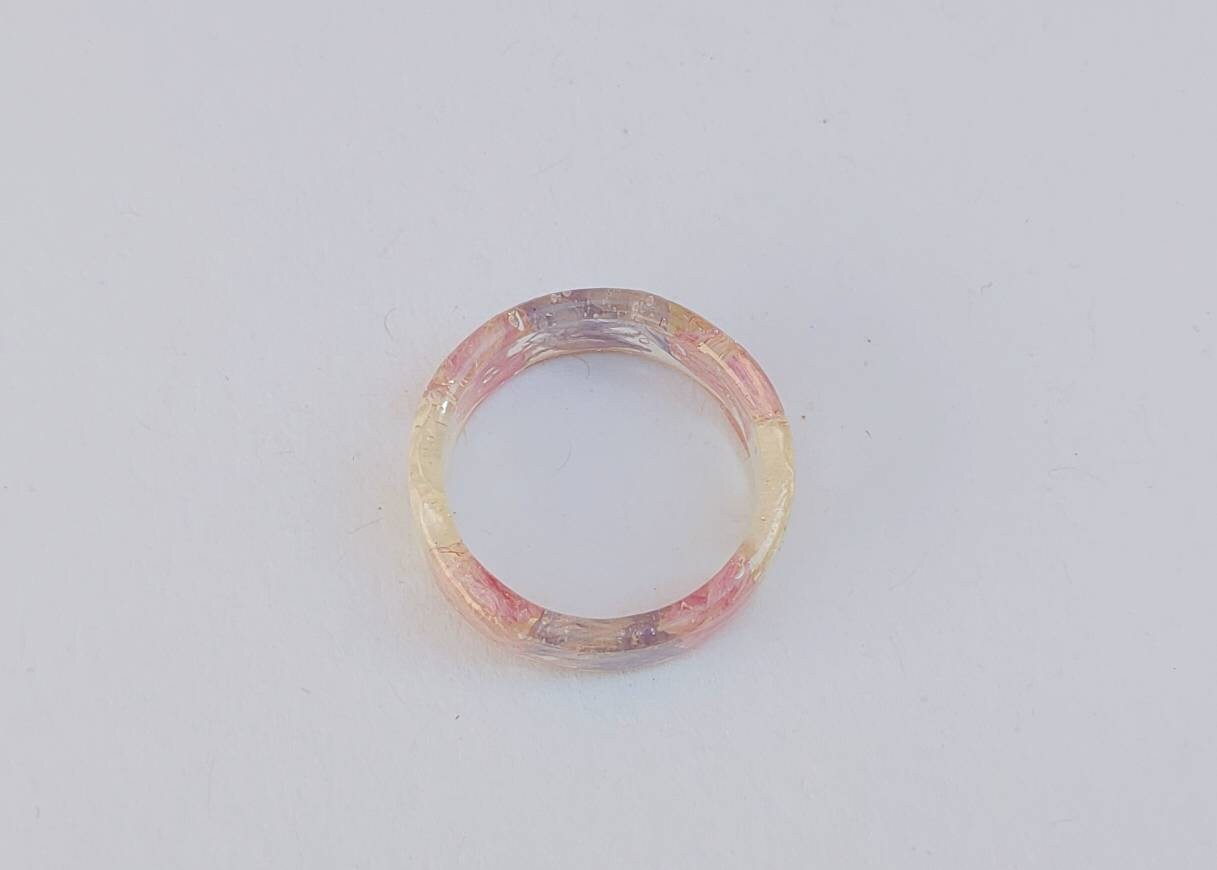 Transgender Ring Trans Pride Resin Ring Real Flower Ring - Etsy