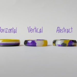 Non Binary Ring - Non Binary Pride Ring - Non Binary Jewelry - Non Binary Pride - Resin Ring ...