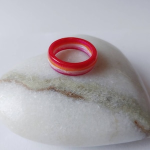 Lesbian Ring - Lesbian Pride Ring - Lesbian Jewelry - Lesbian Pride Jewelry - Resin Ring - LGBTQ ...