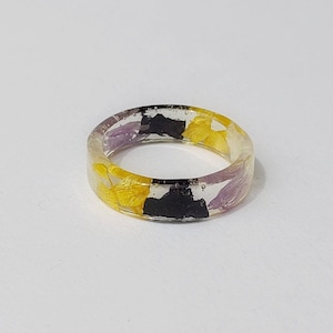 Non Binary Ring Non Binary Jewelry Pride Jewelry Resin Ring Real Flower ...