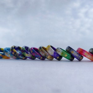 Bi Ring - Bisexual Pride Ring - Pansexual Jewelry - Resin Ring - LGBTQ ...