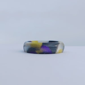 Non Binary Ring - Non Binary Pride Ring - Non Binary Jewelry - Non Binary Pride - Resin Ring ...