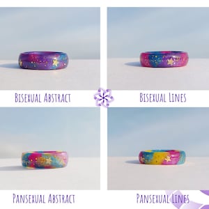 Bi Ring - Bisexual Pride Ring - Pansexual Jewelry - Resin Ring - LGBTQ ...