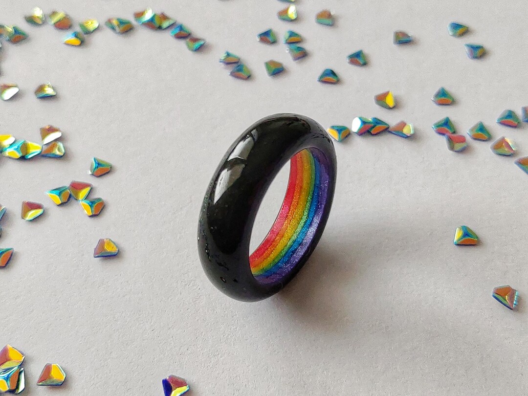 Discreet Pride LGBTQIA+ Ring - Subtle Trans Pride Ring - Bisexual Pride ...