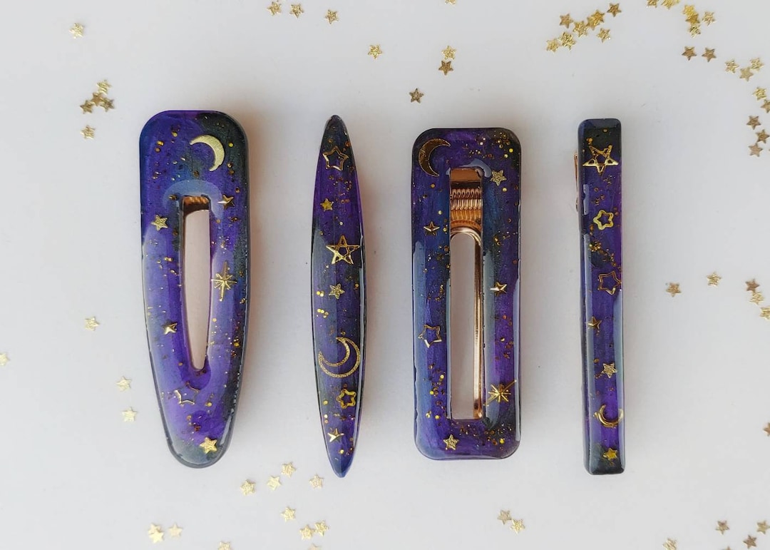 Galaxy Shimmering Space Hair Clip - Dreamy Magic Nightsky Barette ...