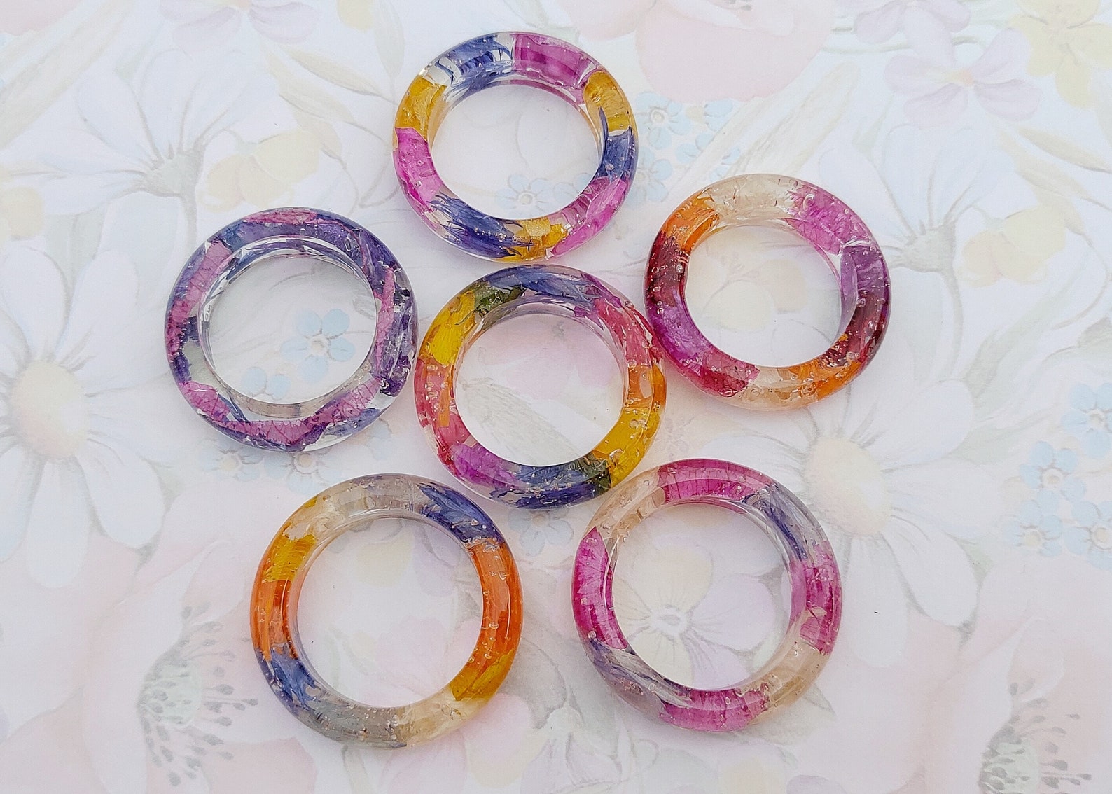 Transgender Ring Trans Pride Resin Ring Real Flower Ring - Etsy