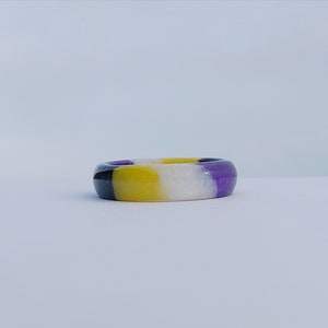 Non Binary Ring - Non Binary Pride Ring - Non Binary Jewelry - Non Binary Pride - Resin Ring ...