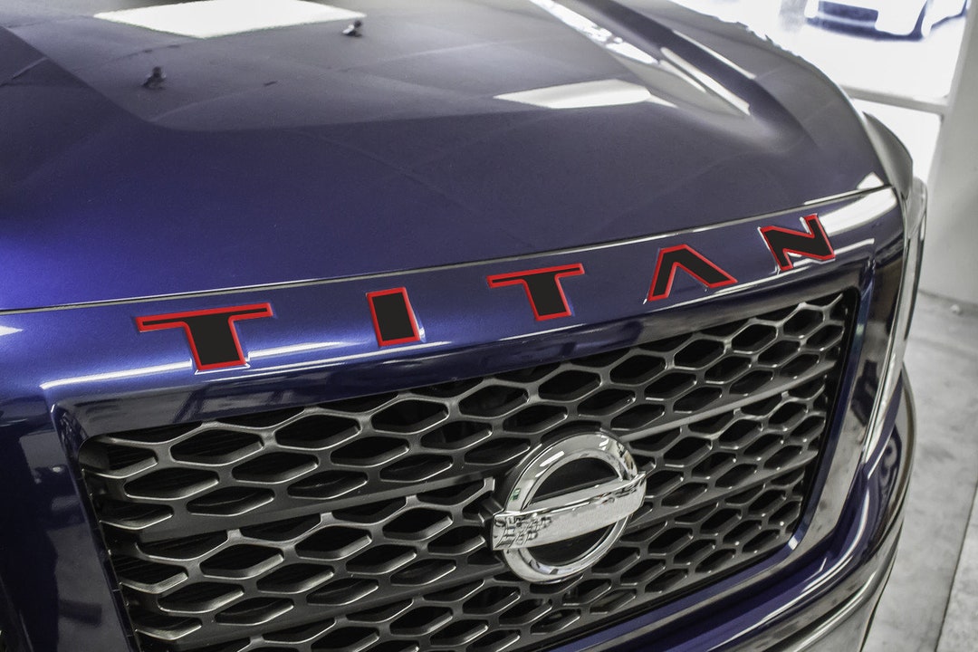 For NISSAN TITAN 2016 2017 2018 2019 Raised Hood Decals Stickers Insert ...