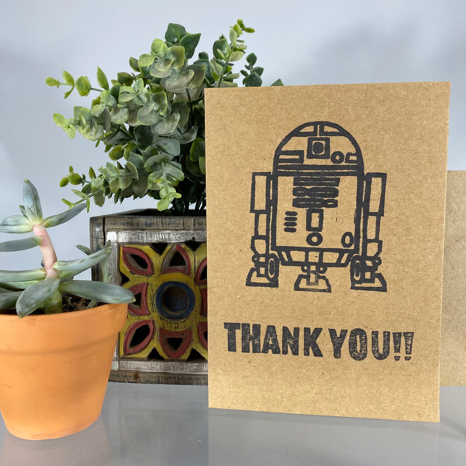 Star Wars R2-D2 Droid Thank You Thanks Kraft Blank Greeting | Etsy