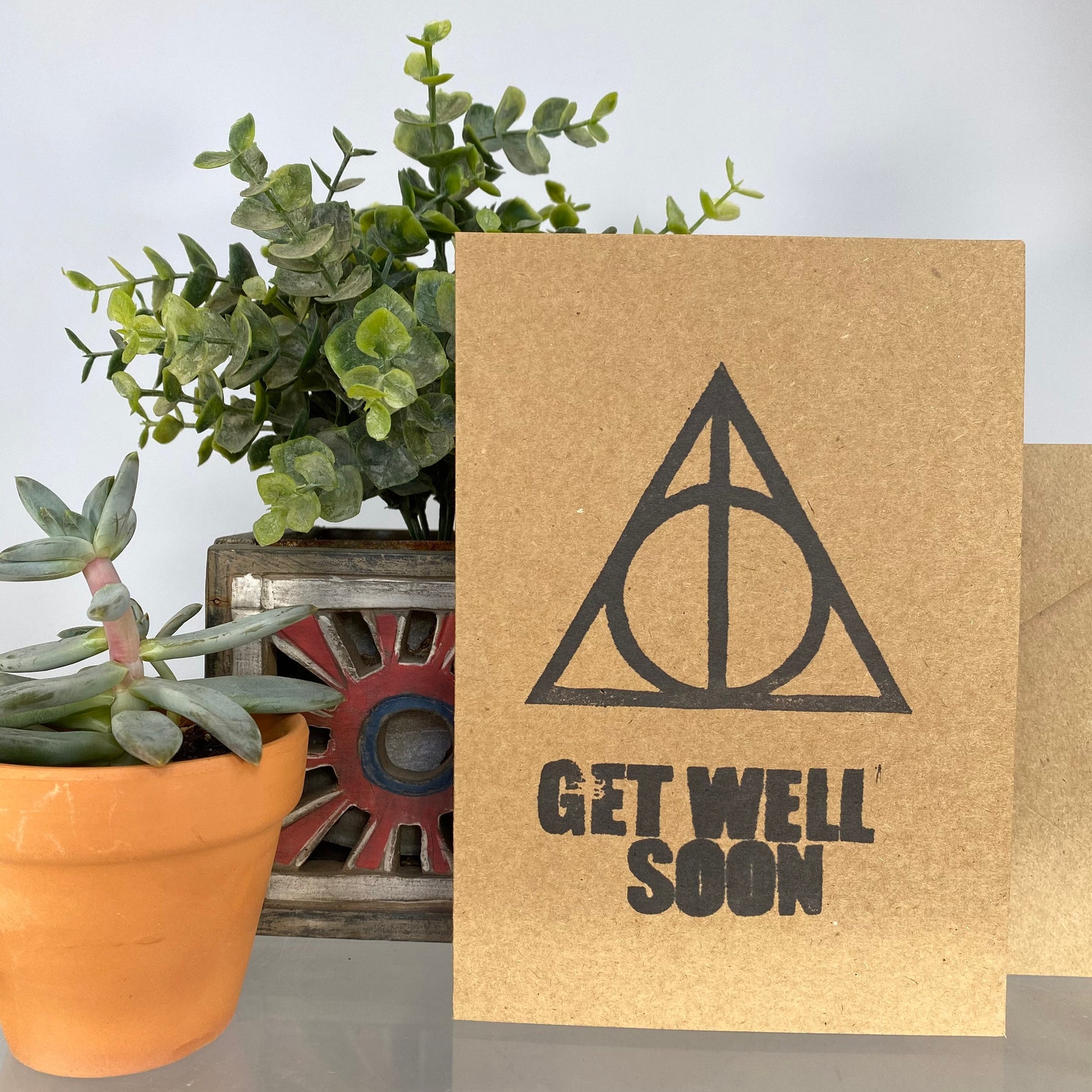 Harry Potter Deathly Hallows Get Well Soon Feel Better Kraft | Etsy