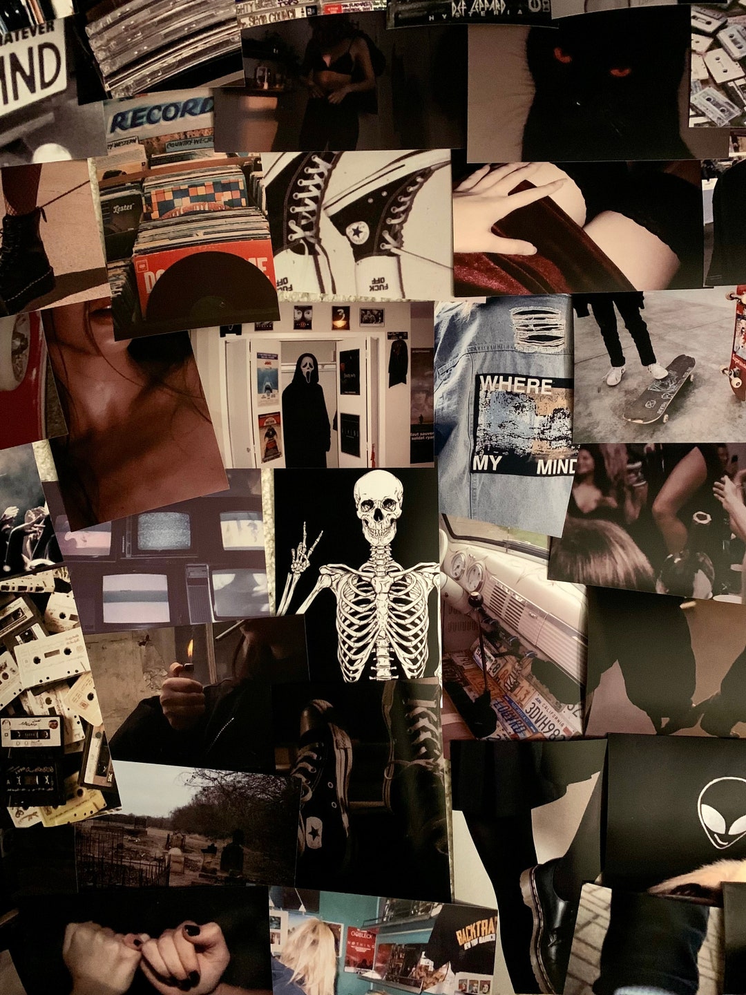 60 Grunge Aesthetic Wall Collage Kit Black and White Photo - Etsy